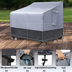 Fezosy Outdoor Furniture Cover, Patio Furniture Covers Waterproof for Chairs, Heavy Duty 600D Waterproof Patio Chair Covers, 32" W x 37" D x 36" H Lawn Outdoor Chair Cover 2-Pack