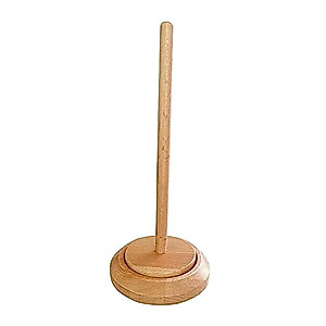 rockible Wooden Yarn Ball Holder Yarn Dispenser Portable Roll Paper Towel Holder Rotating Sewing Accessory for Knitting Lovers Mother Wife Sister