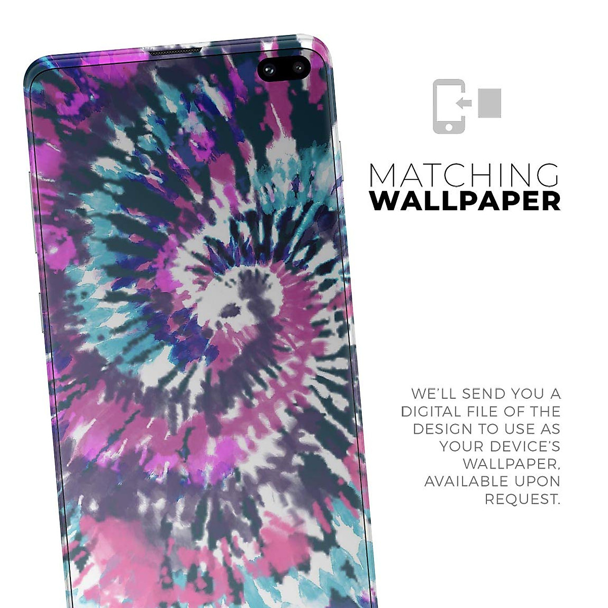 DesignSkinz Spiral Tie Dye V3 Protective Vinyl Decal Wrap Skin Cover Compatible with The Samsung Galaxy S20 (Screen Trim & Back Glass Skin)