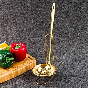 DOITOOL Stainless Steel Soup Ladle Spoon Rest Kitchen Utensil Rest Gold