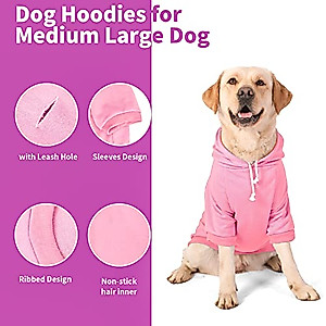 Furryilla Pet Clothes for Dog, Dog Hoodies Sweatshirt with Leash Hole for Medium Large Dogs (Pink Dog Hoodie, XX-Large)