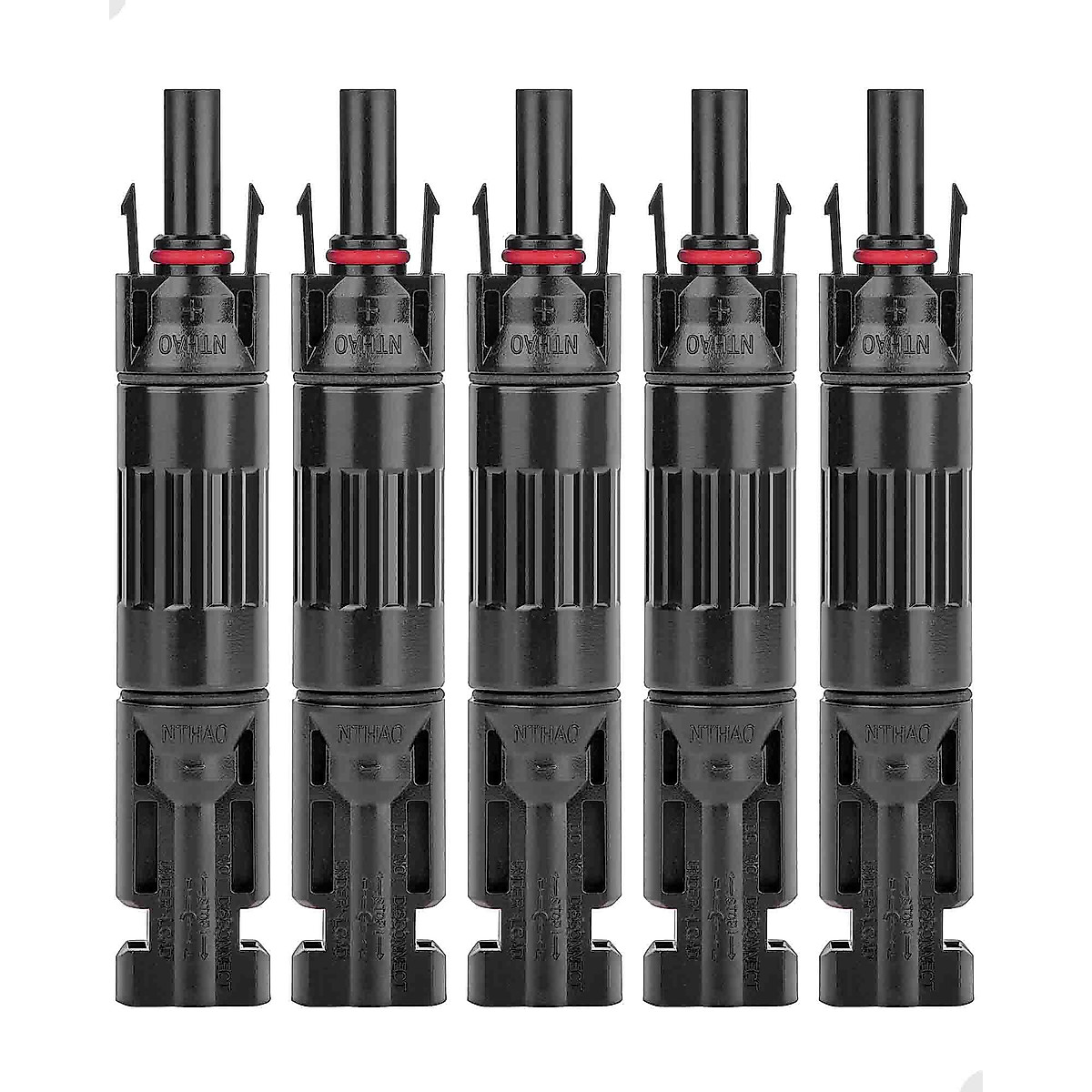 Jtron 5 PCS PV Solar Panel Connector Male/Female 10A Built-in Diode Inline Fuse Solar Wire Connectors Waterproof Anti-backflow