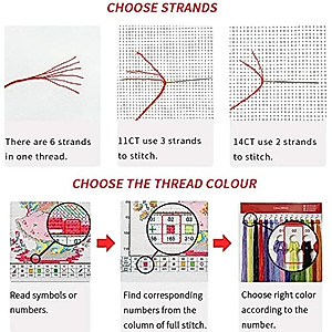 Fanxvivy Beginners Cross Stitch Kits Stamped Full Range of Embroidery Starter Kits for Beginners DIY 11CT Preprinted Cross-Stitch Kit for Adults Needlepoint Kits-Horse 15.7×22.4 inch