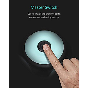 SUPERDANNY 9.8ft USB Power Strip Tower Surge Protector with 9 Outlet 4 USB 1080J Surge Protection, 2Pack, Black & Blue