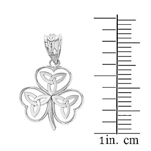 Claddagh Gold 925 Sterling Silver Irish Shamrock Pendant with Celtic Trinity Knot Earring Set