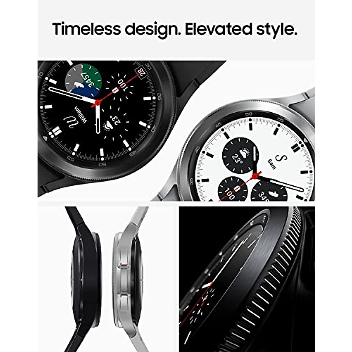 Samsung Electronics Galaxy Watch 4 Classic 46mm Smartwatch with ECG Monitor Tracker for Health Fitness Running Sleep Cycles GPS Fall Detection Bluetooth US Version, Black (Renewed)