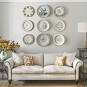 KAHIT Plate Hangers for The Wall, Adhesive Picture Hangers Plate Wall Hangers for Display Plate Holders for Displaying On Wall Plate Hangers Adhesive Plate Hanger with Invisible Nails 20 Pack