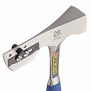 ESTWING Shingler's Hammer - 28 oz Roofer's Tool with Milled Face & Shock Reduction Grip - E3-CA