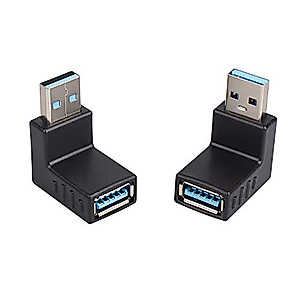 YuCool USB 3.0 Adapter and USB 3.0 Extension Cable, Left and Right Angle Extension Data Cable and Vertical Up and Down Angle Coupler Connector