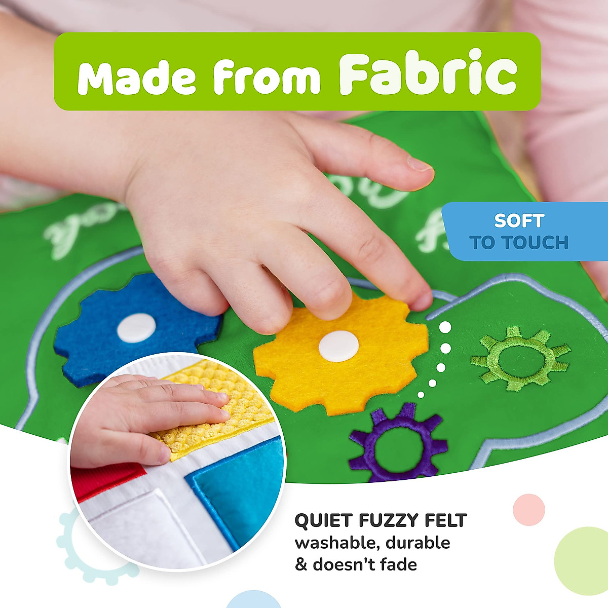 deMoca Busy Book for Toddlers 1-3, Quiet Book Montessori Toy for Toddlers, Travel Toy with 9 Activities, Learning Kids Felt Toy for Boys & Girls, Packaging May Vary