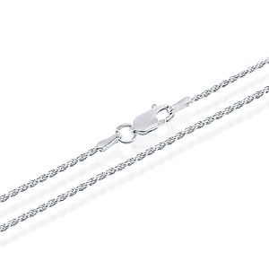 Sterling Silver Diamond Cut High Polished 1mm Italian Twisted Rope Chain Necklace 16"-24" (20)