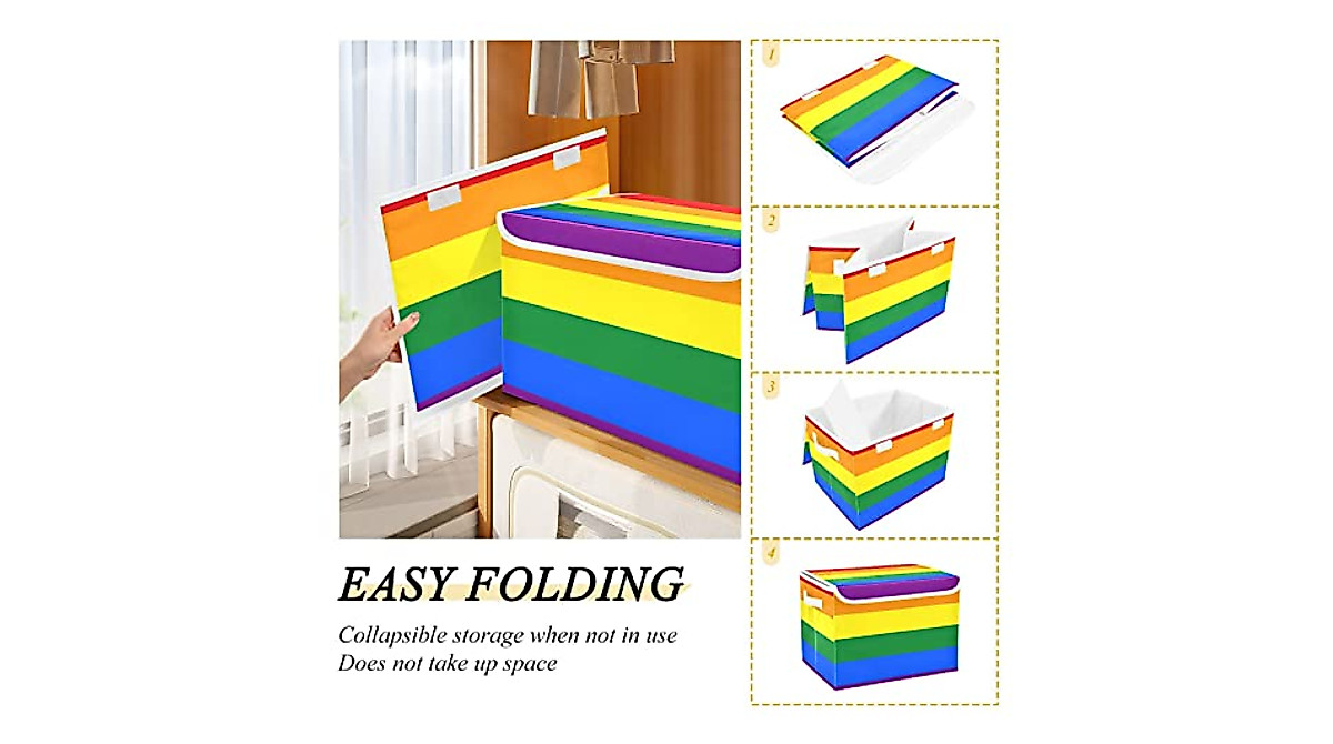 Krafig Rainbow Flag Storage Box - Organize with Style