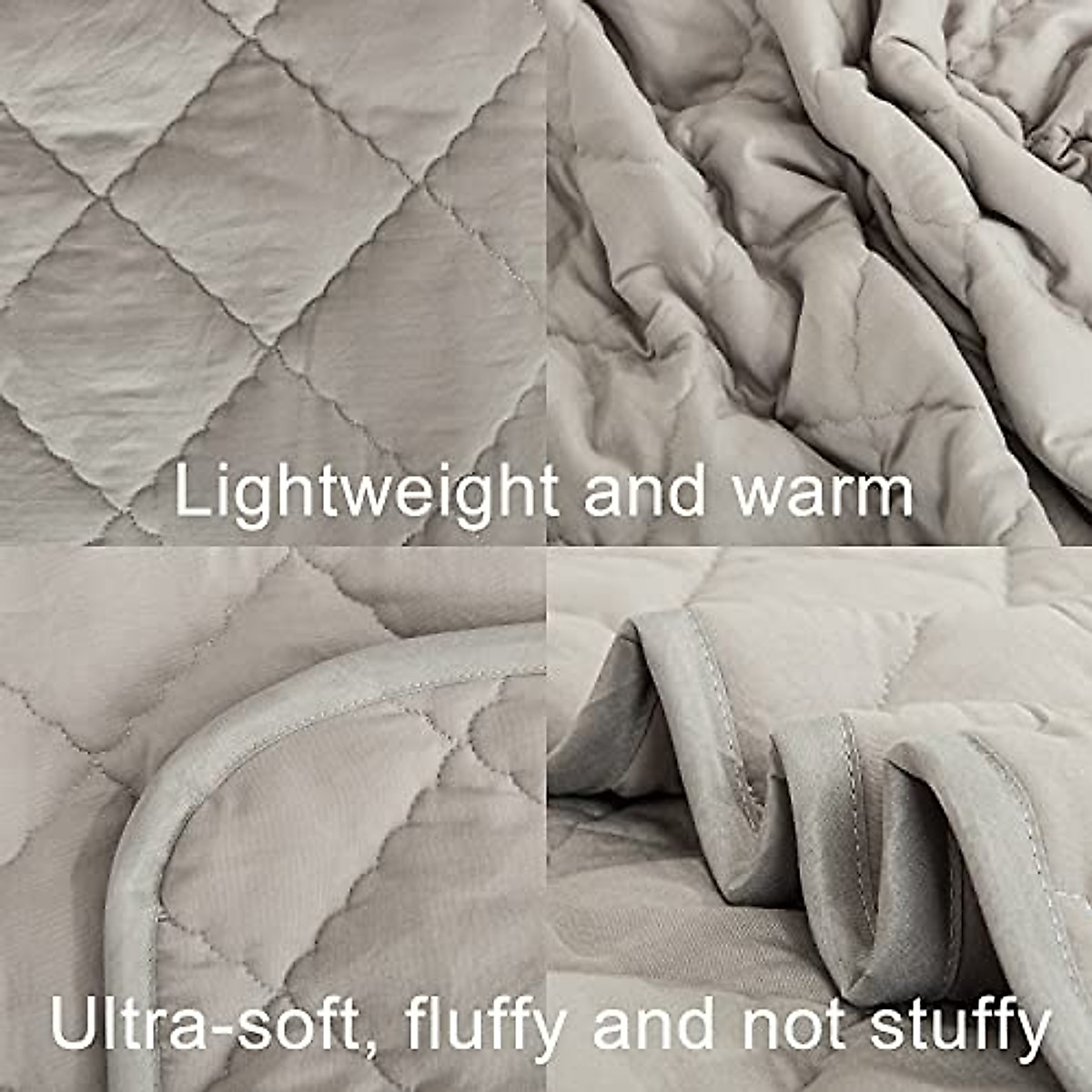 NTBAY Down Alternative Toddler Comforter, Lightweight and Warm Solid Color Baby Crib Quilted Blanket, 39x47 inches, Smoke Grey