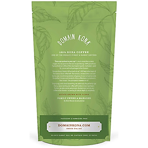 100% Kona Coffee – Whole Bean, Medium roast, Single estate gourmet coffee, 16 ounces, Farm fresh roasted from Domain Kona Coffee