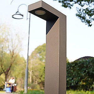 Inowel Light Outdoor Landscape Pathway LED Lights Modern Wired Driveway Lighting Decorative Bollard Lamp IP54 Waterproof Grey for Walkway Patio Garden,23.6In 120V