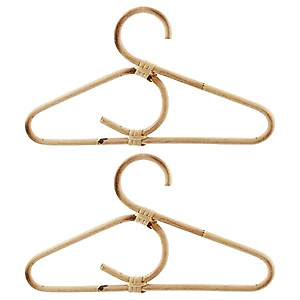 Bopfimer 2Pcs Rattan Clothes Hanger Style Kids Garments Organizer Rack Children Hanger Kids Room Decor Hangers for Clothes
