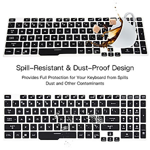 Keyboard Cover for ASUS TUF Gaming F15 FX506LH / TUF Gaming A15 TUF506IU-ES74 TUF506IV-AS76 FA506IH-AS53, ASUS TUF Gaming F17 A17 TUF706IU FX706LI-ES53 RS53 FX706HC FX706HE Laptop Keyboard Skin, Black