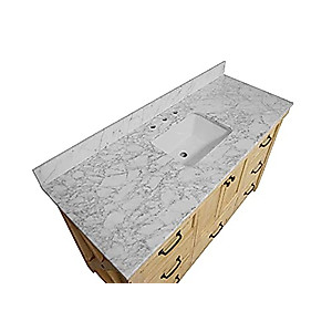 Kitchen Bath Collection Tuscany 60-inch Single Bathroom Vanity (Carrara/Driftwood): Includes Driftwood Cabinet with Authentic Italian Carrara Marble Countertop and White Ceramic Sink