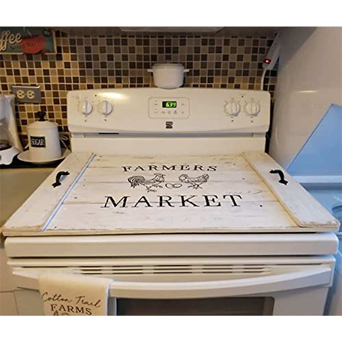 Custom Farmhouse Noodle Board Stove Cover or Sink Cover or Serving Tray for Moms Christmas Gift