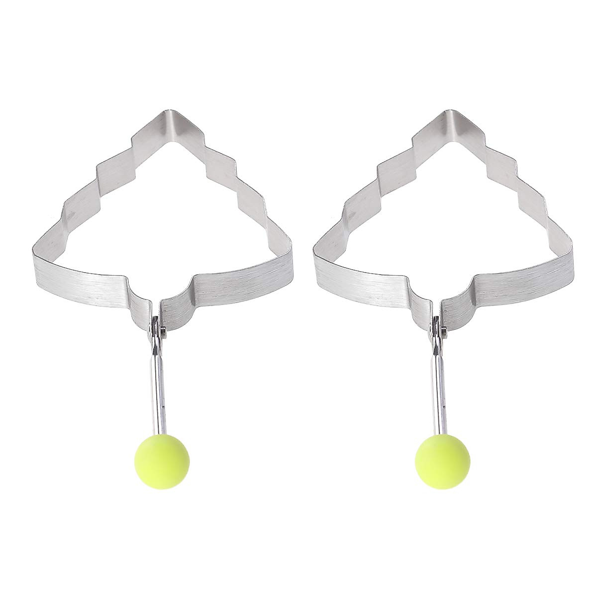 DOITOOL 2 Pcs Stainless Steel Omelette Egg Frying Mold Fried Egg Shaper Pancake Mould DIY Kitchen Cooking Tools (Christmas Tree) Christmas Supplies