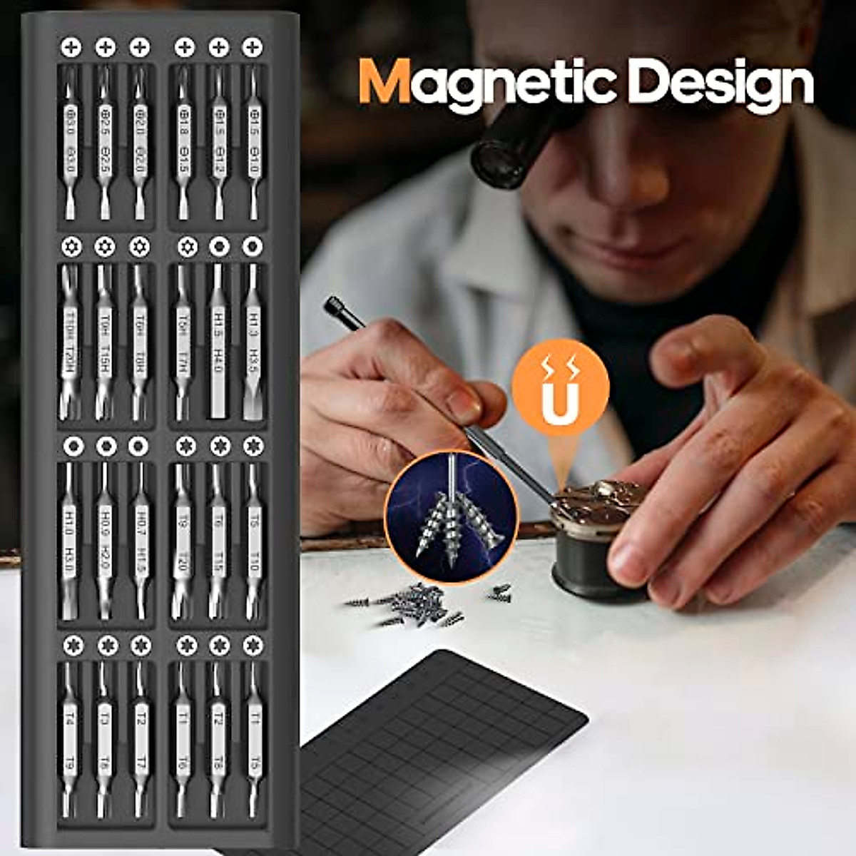 96 in 1 Precision Screwdriver Set, AM ARROWMAX Magnetic Driver With Aluminum Case, Electronics Repair Tool Kit for iPhone, Tablet, Macbook, Xbox, Cellphone, PC, Game Console, Black