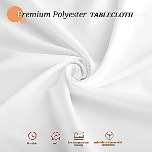 MTREO 5 Pack Round Tablecloth 90 Inch Polyester Round Table Cloths White Wrinkle Resistant Washable Polyester Table Cloth Decorative Fabric Table Cover for Wedding Party Restaurant Buffet Table