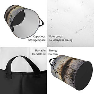 Laundry Basket Mallard Duck Painting Collapsible Laundry Hamper Lightweight Storage Bin for Bedroom Bathroom Toys Organizer Nursery Medium