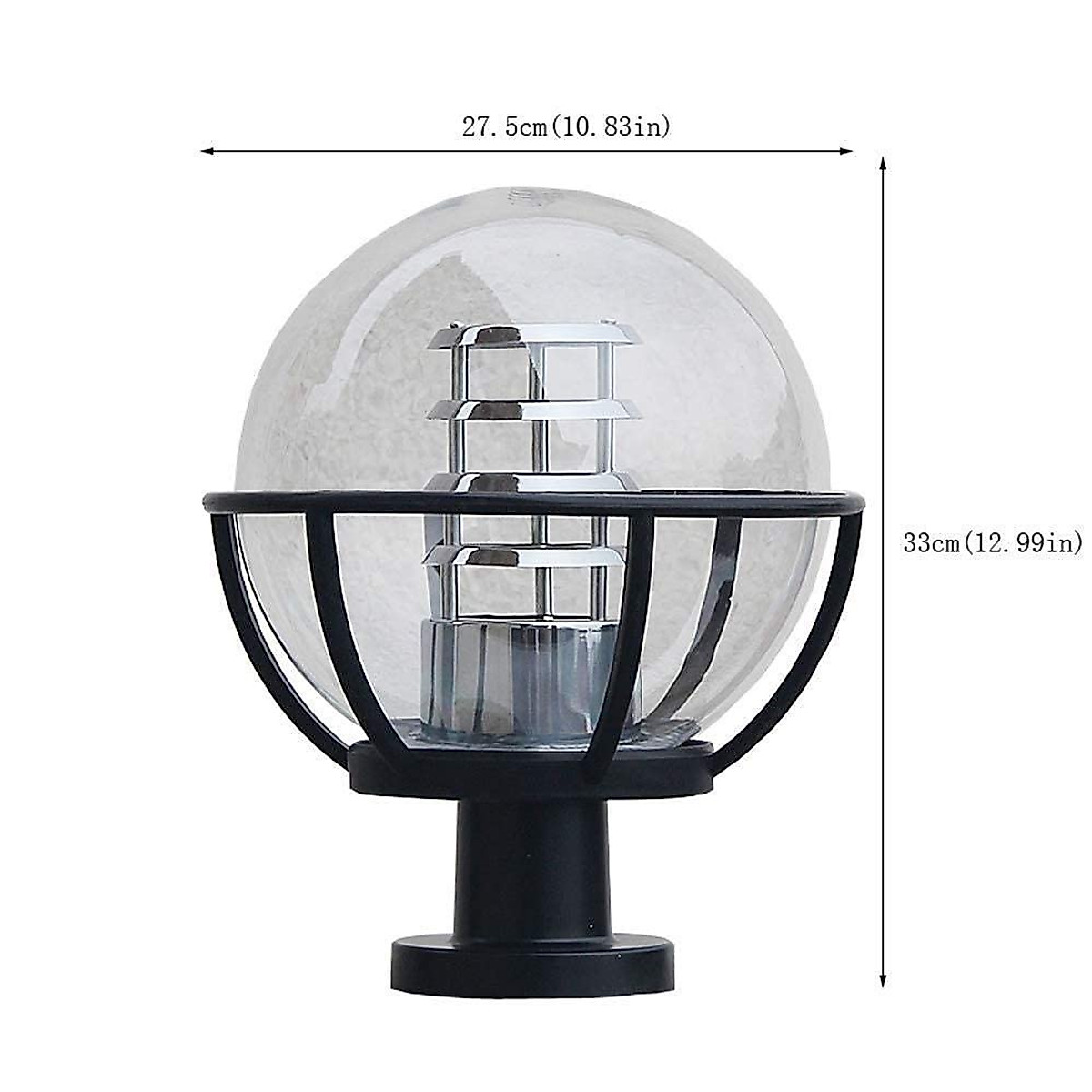XMFXIAO Waterproof Transparent Ball Door Pillar Lamp Outdoor Home Wall Pillar Lamp Stone Column Door Lamp IP55 Transparent Railing Lamp Garden Villa Lamp Garden Landscape Lamp