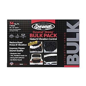 ﻿Dynamat Xtreme Sound Deadening Car Insulation Bulk Pack – Noise Dampening Kit for Floor, Doors, Panels, Hood, Engine or Trunk – Easy Self Adhesive Install – 9 Sheets 18”x32” Each, 36 sq ft total