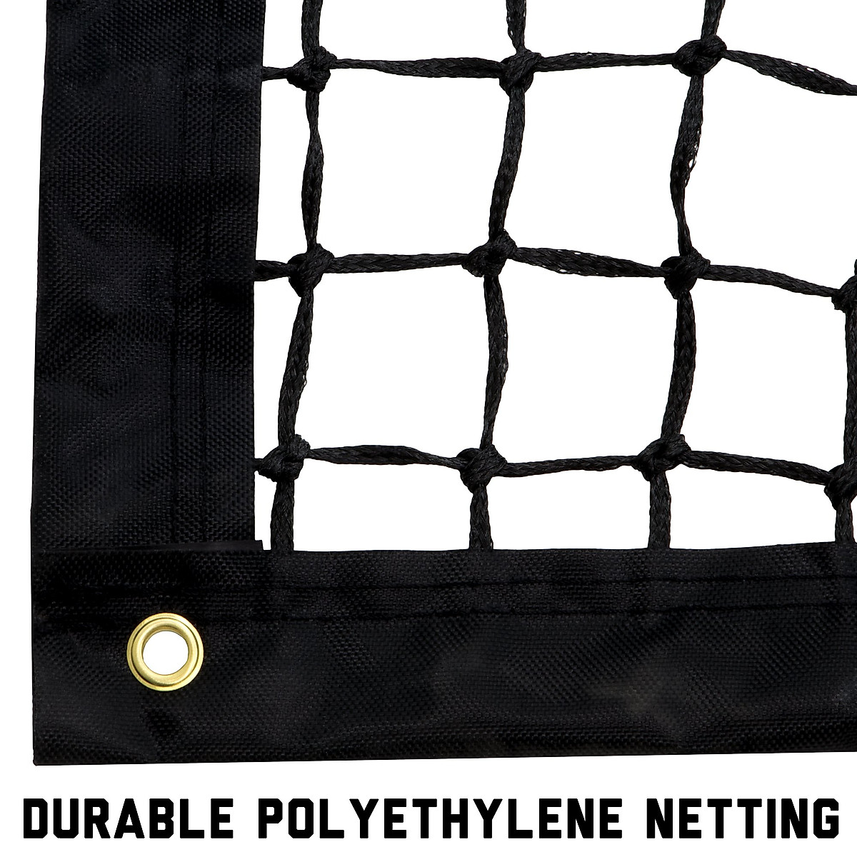Standard Tennis Net with Winch Cable - 42" Plastic-Coated & Vinyl Netting - Full Size Replacement Sports Equipment for Indoor and Outdoor Tennis Courts - Carrying Bag Included