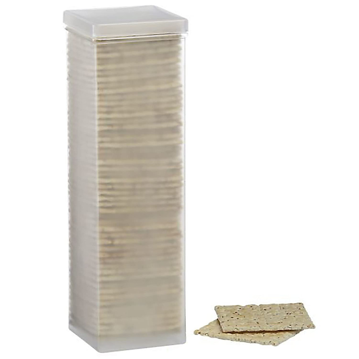 ZZLZX Saltine Cracker Sleeve Storage Container 2PCS Round and Square Clear Airtight Cookie Fresh Keeper