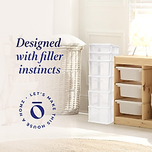 Homz Plastic 6 Clear Drawer Medium Home Organization Storage Container Tower with 4 Large Drawers and 2 Small Drawers, White Frame (2 Pack)