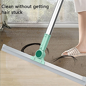 Broom Silicone, Retractable Silicone Floor Scraper Bathroom Wiper 35cmsiliconegroundscrape, Silicone Scraper Broom Wiper & Floor Mop, Rubber Broom for Pet Hair Hardwood Floor(50cm)