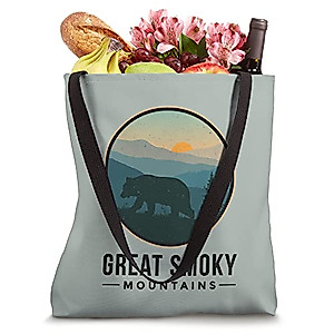 Great Smoky Mountains Retro National Park Bear Graphic Tote Bag