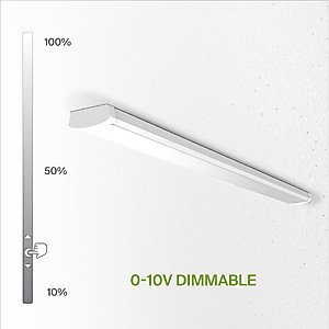 ASD 4ft LED Wraparound Light Fixture - 32-48W 5583LM LED Shop Lights for Garage & Office - 3500K-5000K Adjustable Dimmable Wrap LED Flush Mount Ceiling Light Kitchen & Workshop - UL DLC