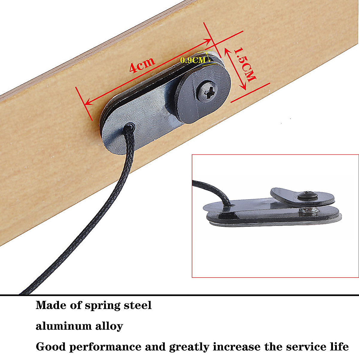 AMEYXGS Archery Clicker Recurve Bow Archery Trainer Equipment Archery Clicker Plate Self-Adhesive Mounted on Bow Limbs for Recurve Bow (BLACK 2)