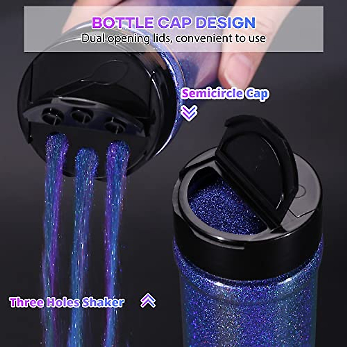 HTVRONT Holographic Extra Fine Glitter - 200g/7oz Royal Blue Glitter for Crafts, 0.2mm Ultra Fine Glitter for Resin, Iridescent Glitter Powder for Nails, Tumblers, Cosmetic, Craft Glitter Shaker Jar