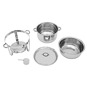 14 Qt. Soup Chafer, Soup Warmer Catering Supplies Food Warmer, 201 Stainless Steel Chafing Dish Buffet Set with Fuel Holder, Round Food Warming Tray for Event Party Holiday Dinners (Silver)