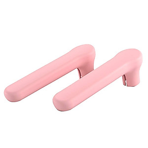 Serlife 2Pcs Silicone Door Handle Cover Glossy Safety Door Handle Protector Anti-collision Covers (Pink)