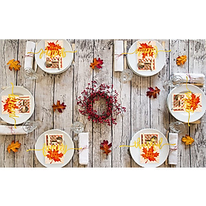 ANOTION Thanksgiving Table Decor, 12 Thanksgiving Cutlery Holder 12 Thankful Grateful Blessed Words Cutout Card Decor Glitter Table Place Card for Thanksgiving Turkey Utensil Décor