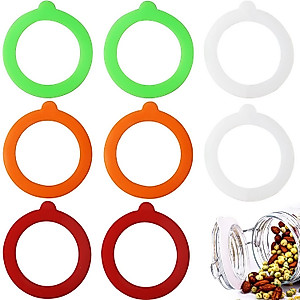 8 Pieces Replacement Silicone Jar Gaskets for Clip Top Storage Jars, 4 Colors Jar Seals Airtight Silicone Gasket Sealing Rings for Regular Mouth Canning Jars