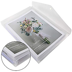 EOOUT 12pcs Plastic Envelopes, Clear Folders, Expandable Gusset and Plastic Waterproof Envelope with Snap Button Closure, Letter Size, A4 Size, for School and Office Suppiles
