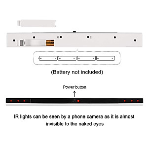Aokin Sensor Bar for Wii, Replacement Wireless Infrared Ray Sensor Bar for Nintendo Wii and Wii U Console, Includes Clear Stand, White