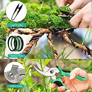HIPENO Bonsai Tools Set, 24 PCs Bonsai Tree Kit High Carbon Steel Bonsai Tree Trimming Pruning Shears, Scissors, Bonsai Wires, Gardening Gifts for Bonsai Starter