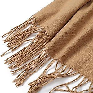 iCuviy Fall Large Soft Camel Pashmina Shawls and Wraps Thick Scarfs for Women Christmas Gifts Warm Winter Cashmere Feel Extra Long Women Wool Scarfs for Evening Dress