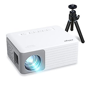 Mini Projector, AKIYO Portable Movie Projector for Outdoor, Support 1080P, ±15° Keystone, Max 120" Screen, for Kids, Young, Gift, Compatible with Smartphone, Computer, TV Stick, U Disk, Speaker