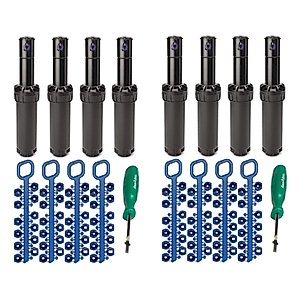 Rain Bird 5000 Series Rotor Sprinkler Heads bundle - by ItemEyes - with Nozzles and Adjustment Tool; 5004 PC model part circle 4" popup height (2 X Pack of 4)