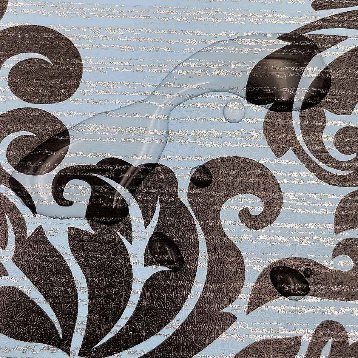 Yifely Black Damask Furniture Paper Self-Adhesive Shelf Liner Night Stand Decor Sticker 17.7 Inch by 9.8 Feet