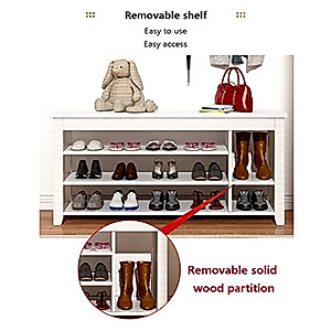 ALDEPO Shoe Cabinet Multi-Layer Solid Wood Shoe Changing Stool Simple Home Shoe Rack Corridor Sit-on Storage Bench Bedroom Bathroom Balcony Office Ballroom Plate S