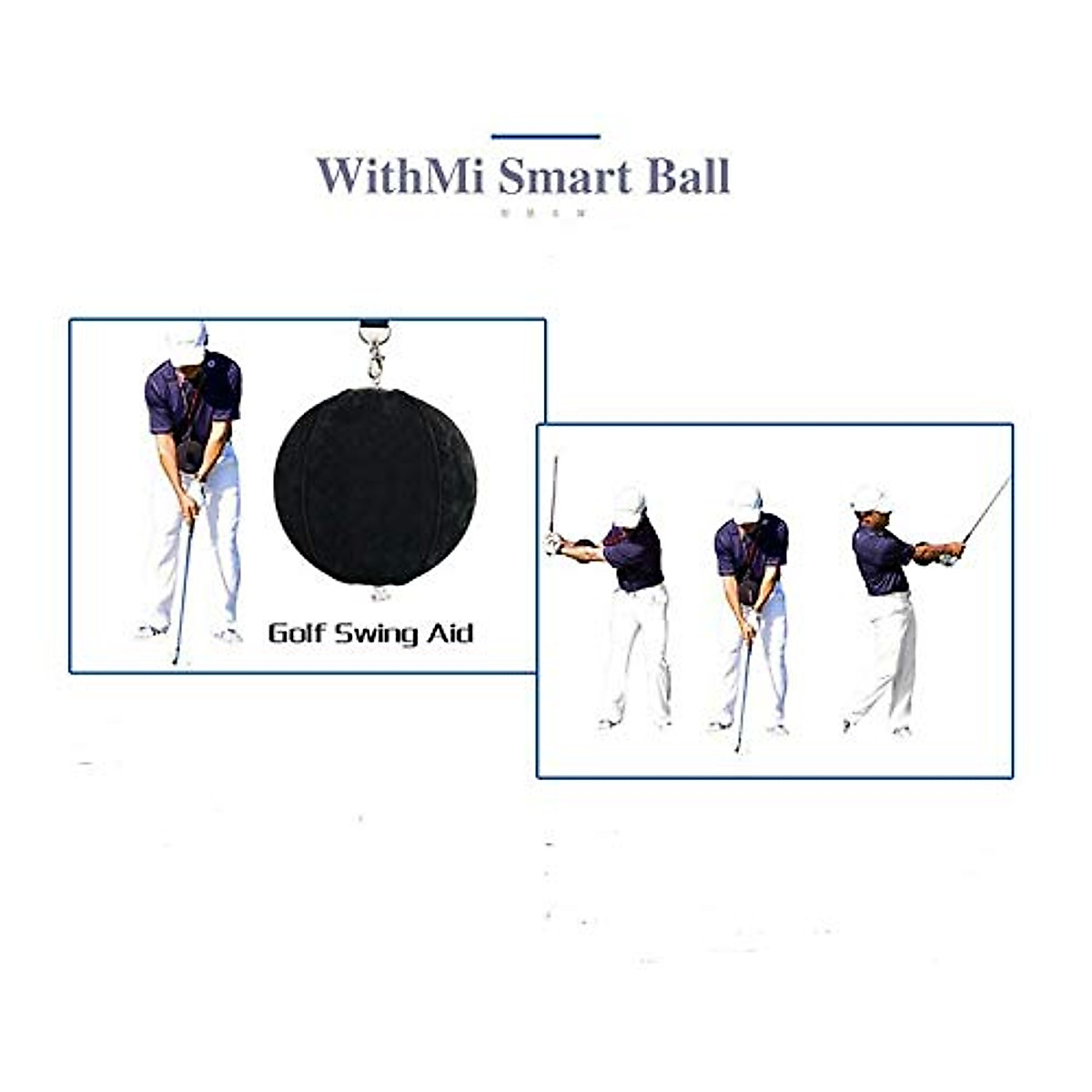 LIQIWI Golf Swing Trainer Aid Assist Posture Correction Training Golf Smart Inflatable Ball (Black)